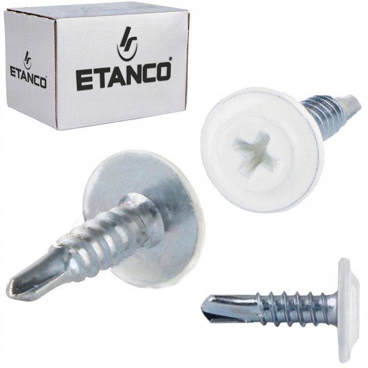 Set 250 Suruburi autoforante 4,2x16 mm, RAL 9010, cu saiba, pentru ...