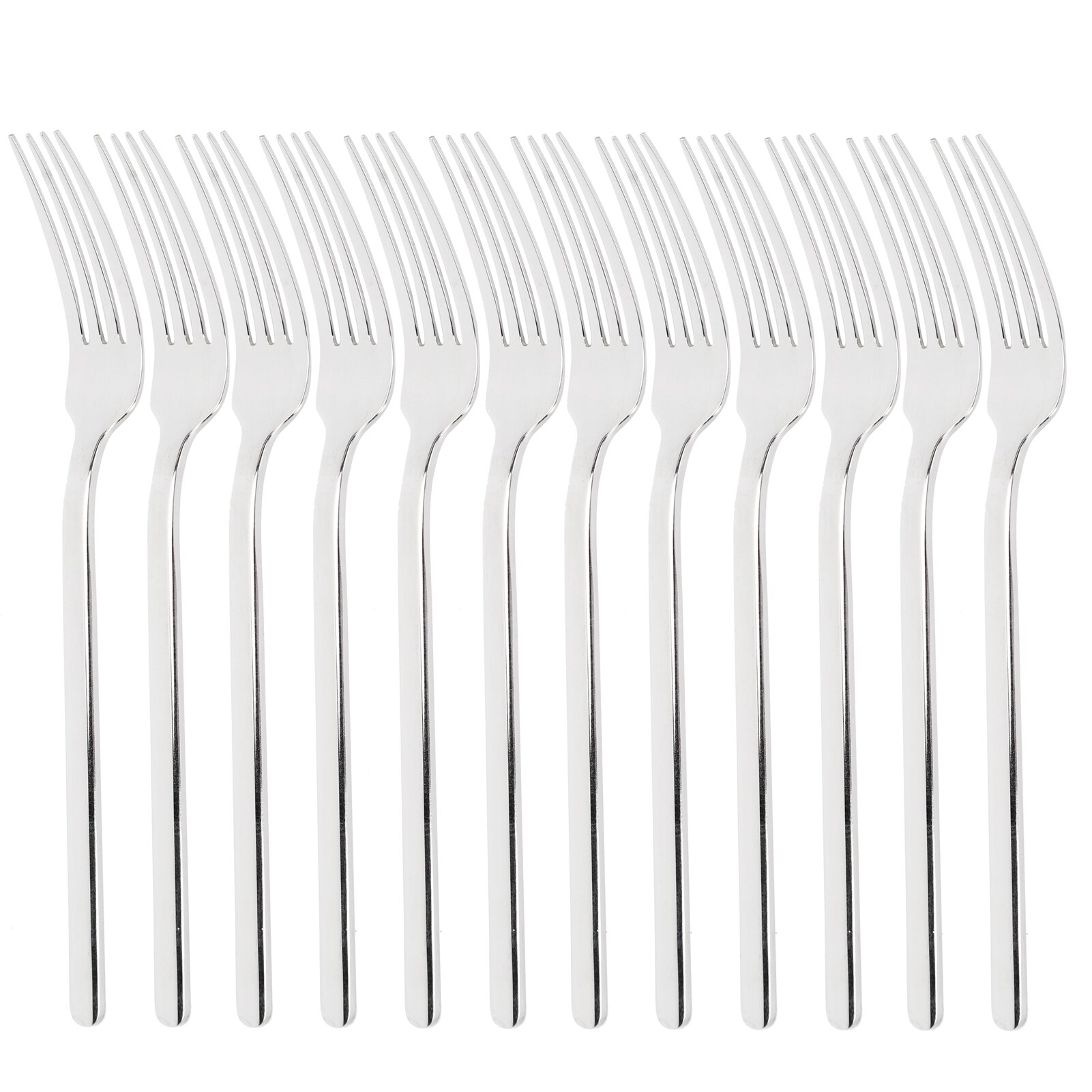 Set 12 furculite, Inox, Argintiu - eMAG.ro
