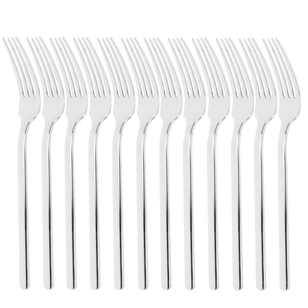 Set 12 furculite, Inox, Argintiu - eMAG.ro