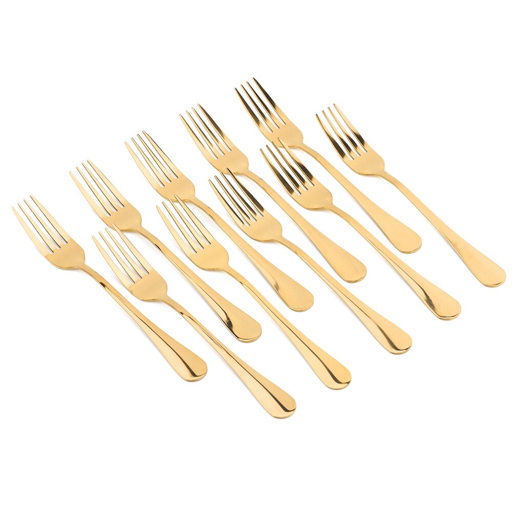 Set 10 furculite, Inox, 20.2cm, Auriu - eMAG.ro