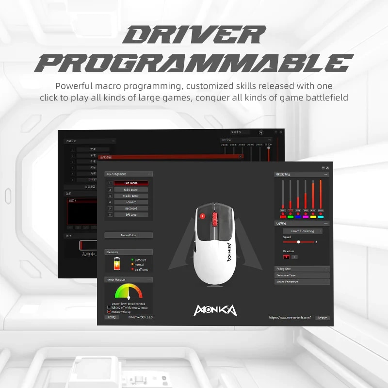 Mouse wireless gaming, Marvo, Monka Vero G966W - 10000 dpi, Bluetooth ...