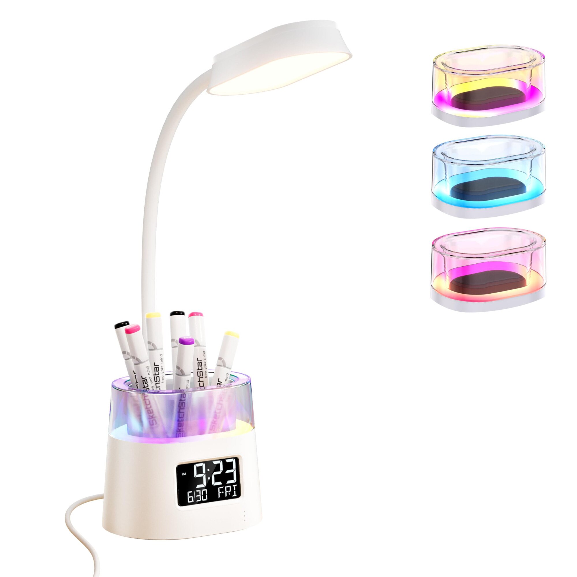 Lampa de birou LED, WALALLA, USB, Alb - eMAG.ro