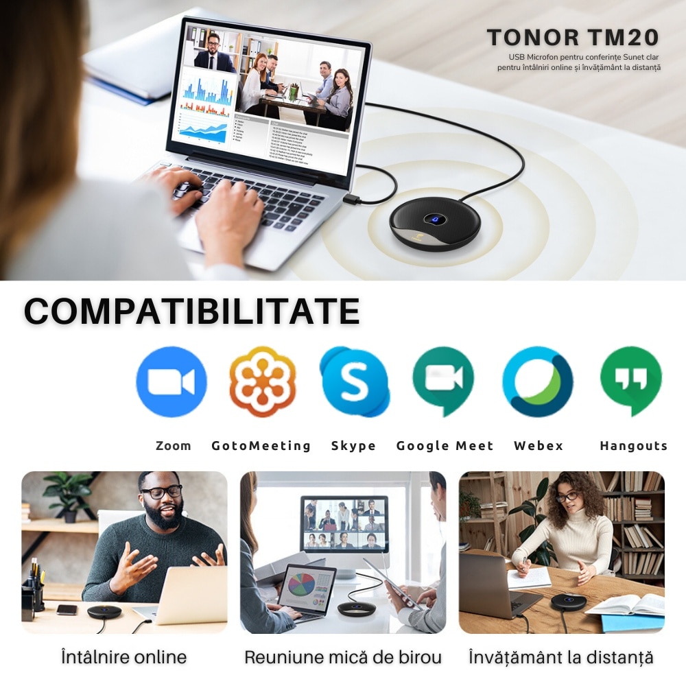 Microfon pentru conferinta, Profesional, Omni-directional, Condensator ...