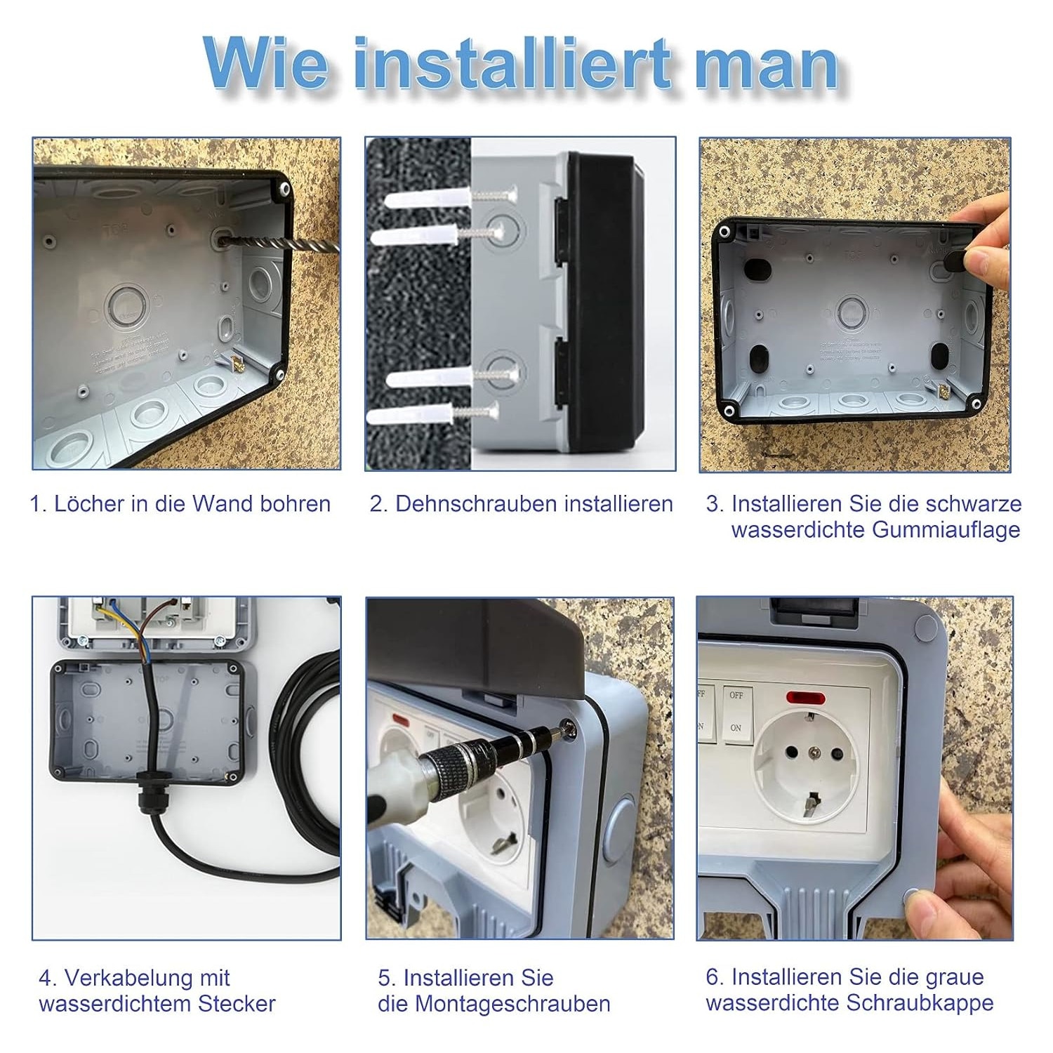 Priza de exterior, Dubla, Accesorii incluse, Rezistenta la apa, Gri ...