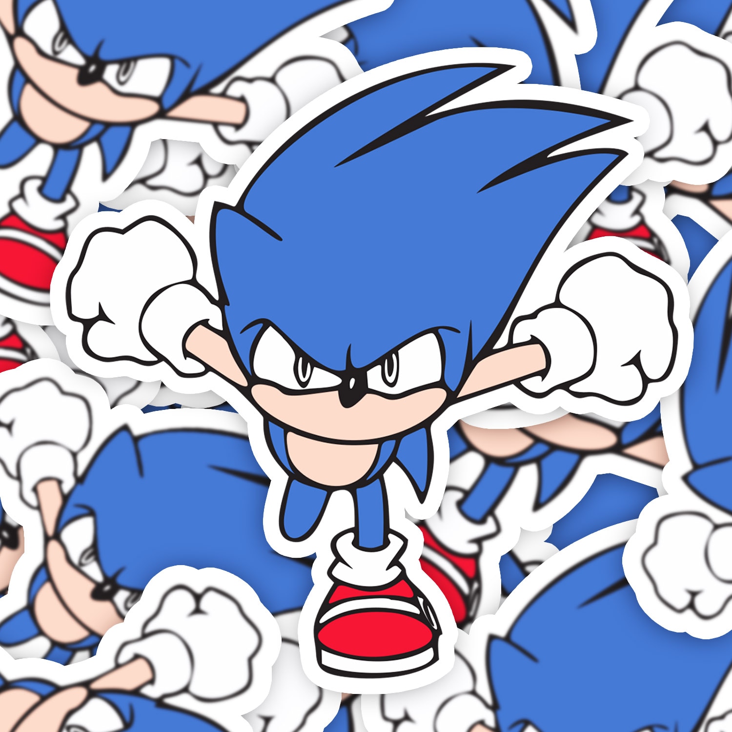 Set 5 bucati, Sticker decorativ, Sonic the Hedgehog pozitia avion ...
