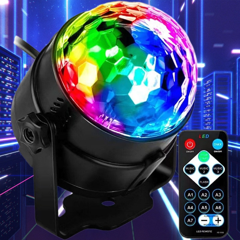Lampa disco, joc lumini, RGB, stick, 5W, moduri multiple, Multicolor - eMAG.ro
