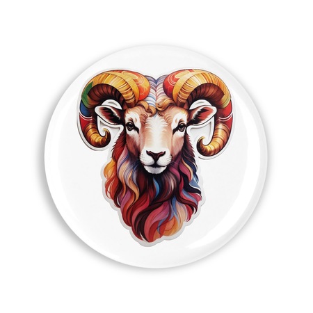 Set 4 insigne, Cap de berbec simbol zodia berbec, NO7684, Metal, 44 mm ...