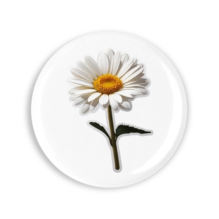 Set 4 insigne, Floare de margareta, NO8066, Metal, 44 mm, Multicolor ...