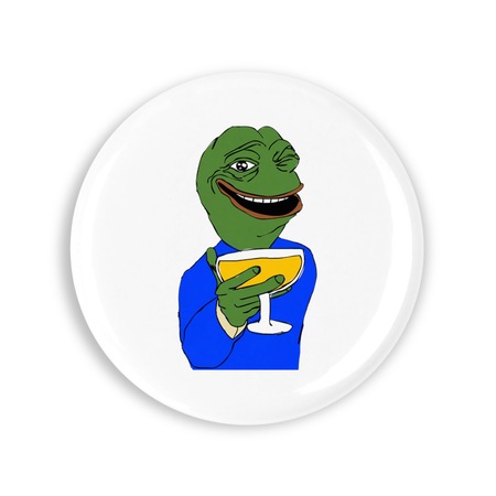Set 4 insigne, Meme Pepe the Frog la petrecere, NO10876, Metal, 44 mm ...