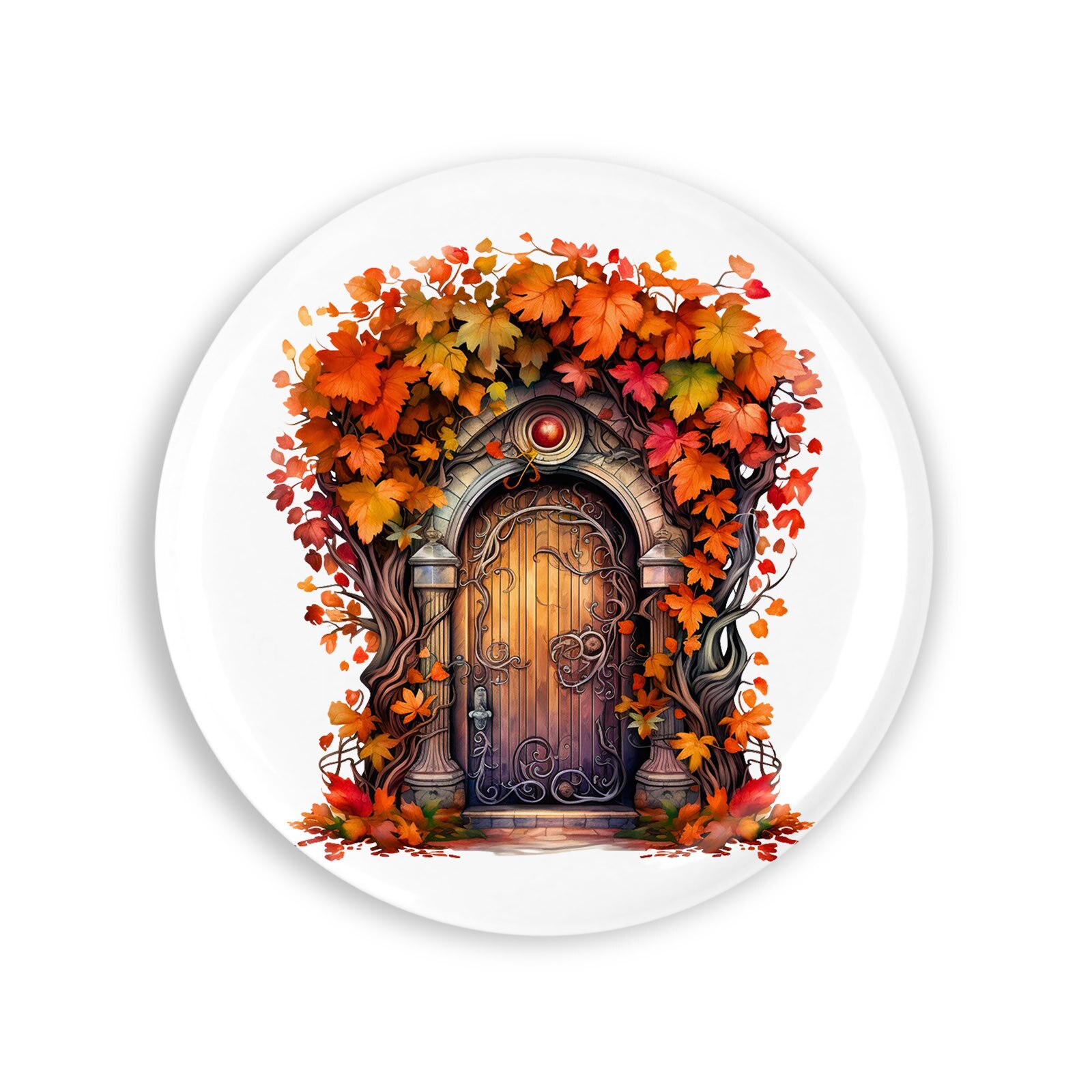 Set 4 insigne, Usa magica cu piatra rosie, NO3601, Metal, 44 mm ...