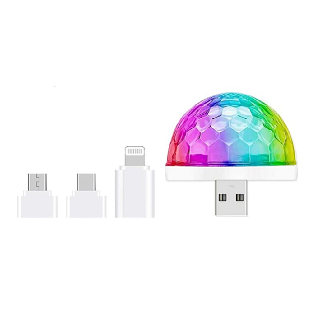 Mini disco ball, Plastic, USB, 4 x 4 cm, Multicolor - eMAG.ro