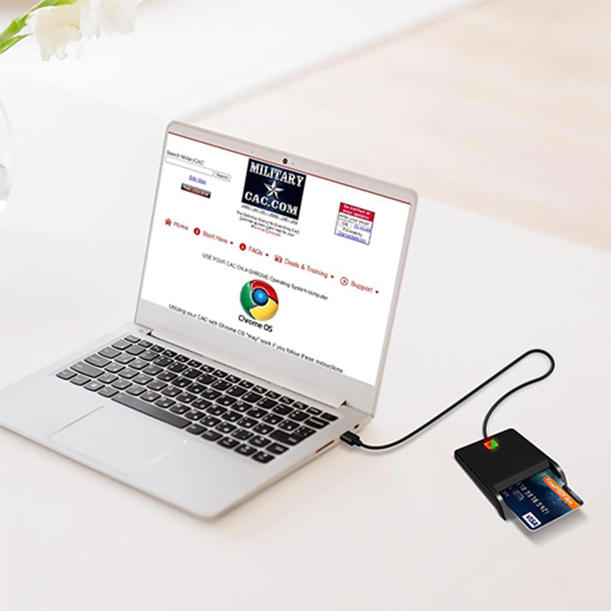 Cititor de carduri inteligente CAC, compatibil cu Windows, Mac OS si ...