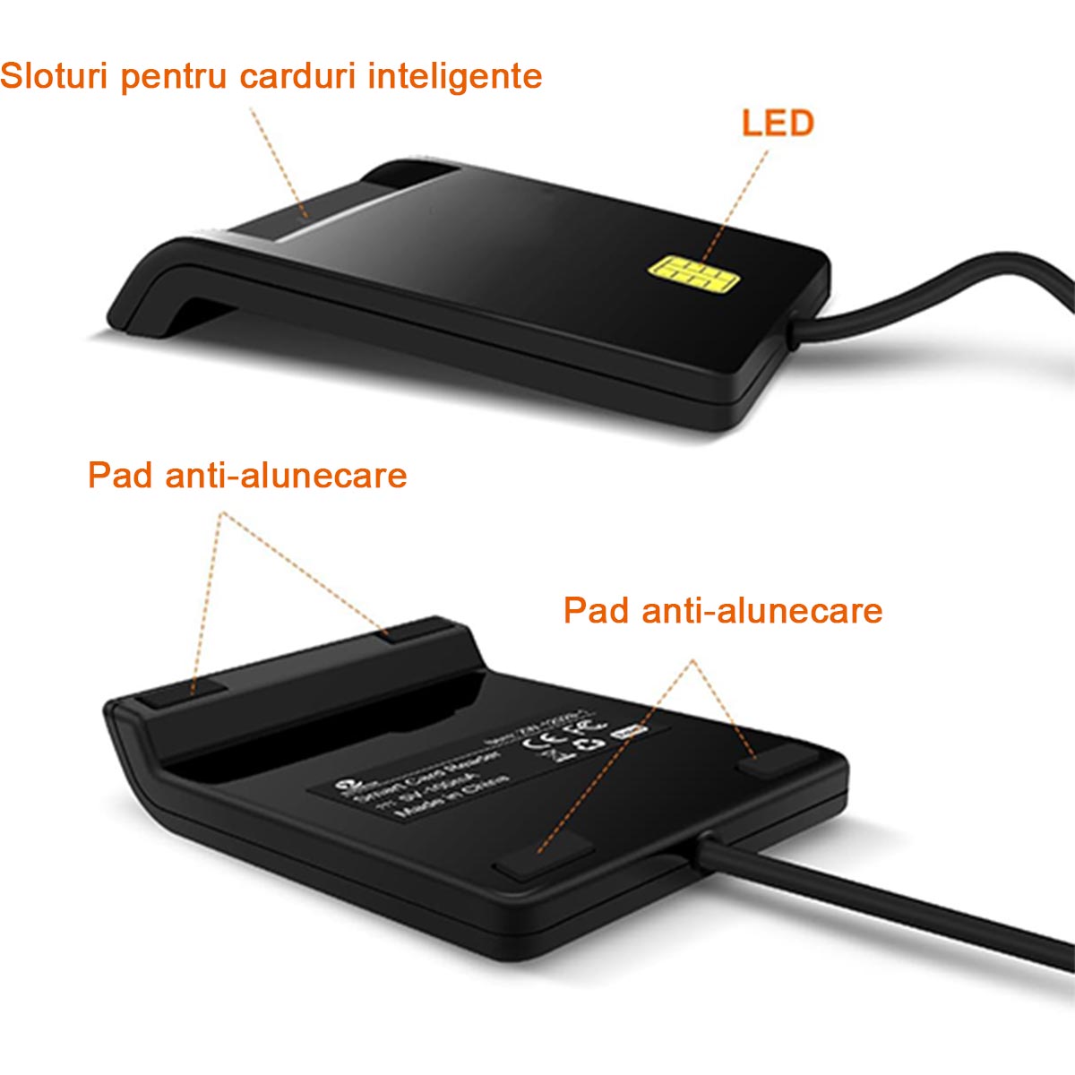 Cititor de carduri inteligente CAC, compatibil cu Windows, Mac OS si ...