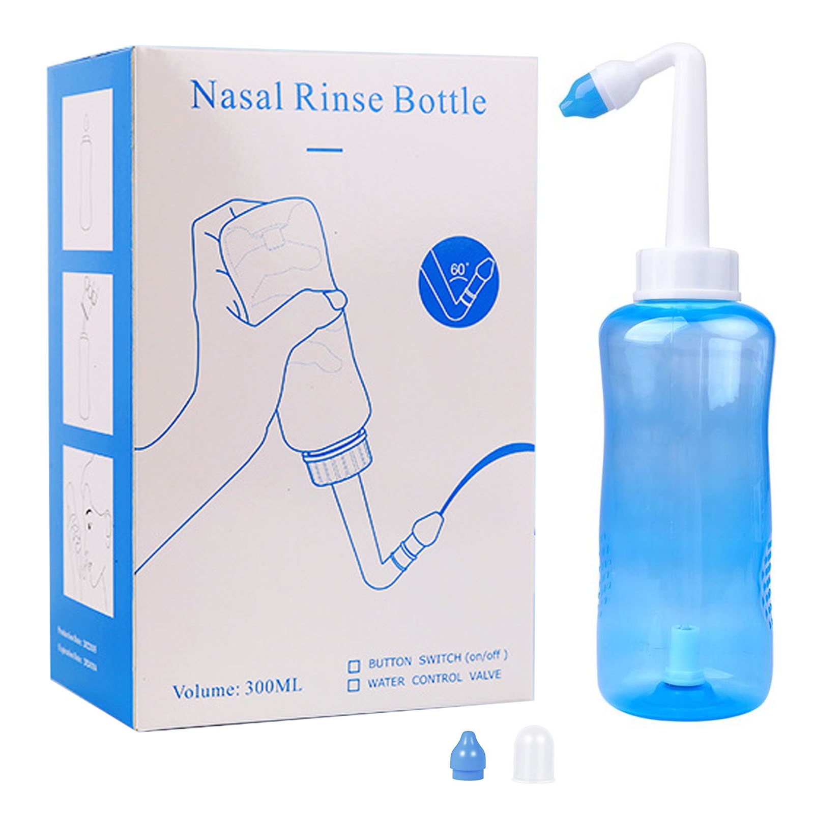 Irigator nazal, Axroad Mall, 300ml, Cu capac de praf, 2 capete adulti ...