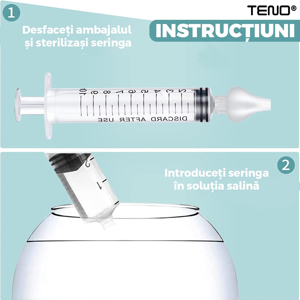 Set 2 Bucati Irigator / Dus Nazal Teno®, dispozitiv curatare sinusuri ...