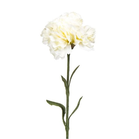 Floare decorativa artificiala, Garoafa, Alb, 62 cm, ATU-082135 - eMAG.ro