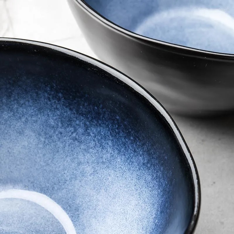 Set 4 boluri asimetrice, 16.5x11.5 cm, ceramica dublu glazurata ...