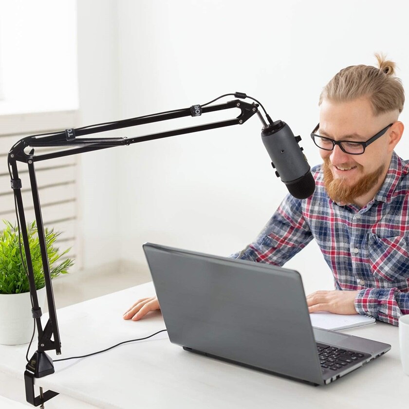 Комплект статив с ножично рамо, Pop Filter и защита за професионален ...