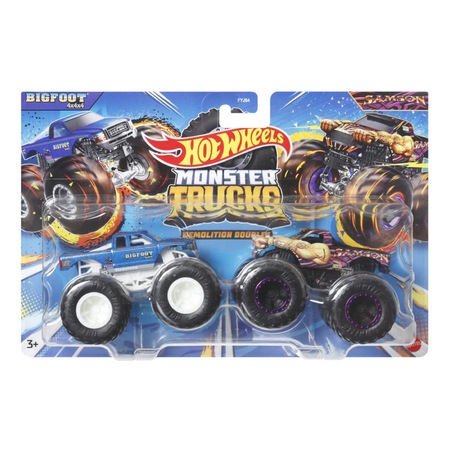 Set 2 Masini Scara 1 la 64 Hot Wheels Monster Truck Bigfoot 7.5 cm - eMAG.ro