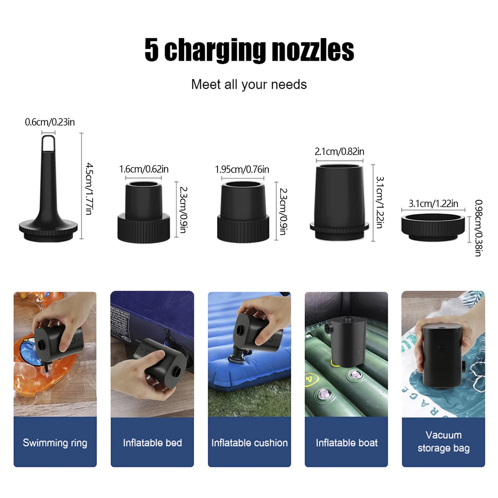 Pompa de aer electrica, Zggzerg, Accesorii incluse, Functie umflare si ...