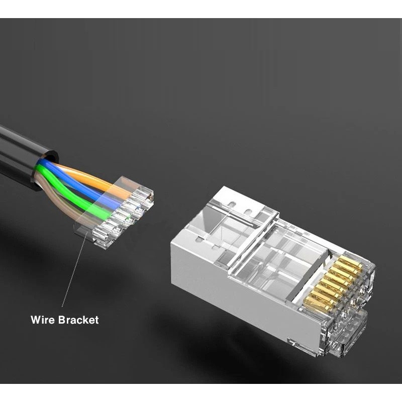 Set 30buc - Mufa ecranata RJ45 CAT6 8P/8C cu ghidaj ajutator si manson ...