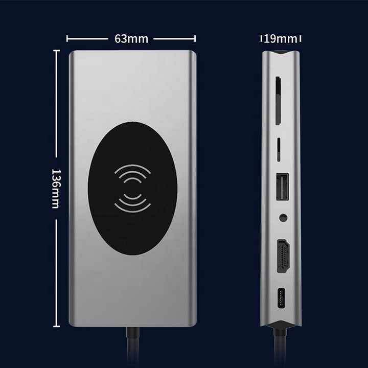 15 in 1-ben Adapter, Hub Multiport 4k HDMI, 1000 Mbps Gigabit Ethernet ...
