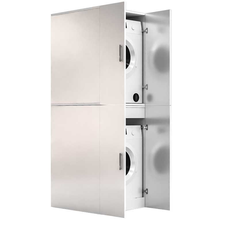 Masca masina de spalat si uscator, Lucmi, PAL 18 mm, 1 raft, 4 usi, Alb ...