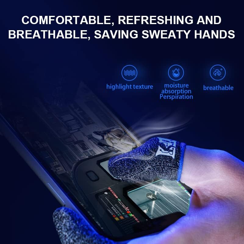 Set 10 accesorii degete pentru gaming, fibra silver, pentru telefon si ...