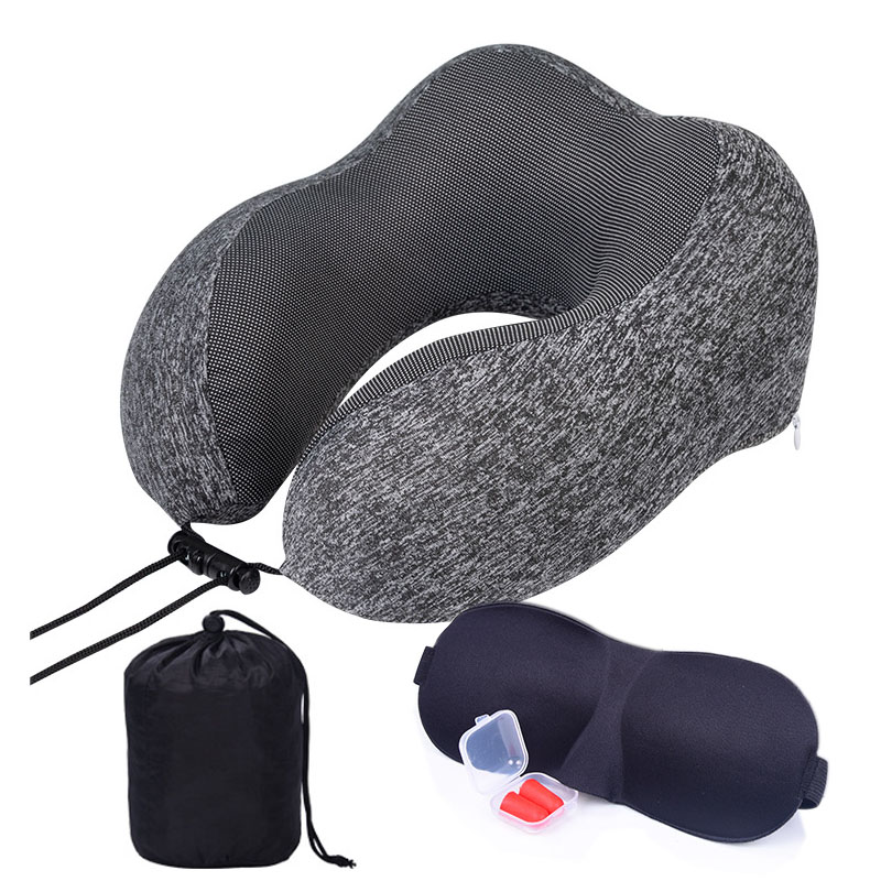 Perna de calatorie pentru avion, Spuma cu memorie, Gri - eMAG.ro