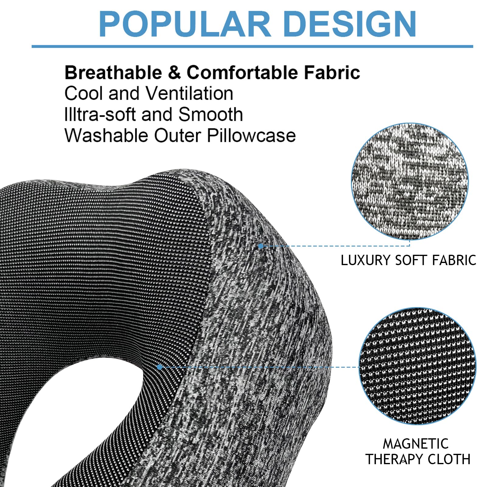 Perna de calatorie pentru avion, Spuma cu memorie, Gri - eMAG.ro