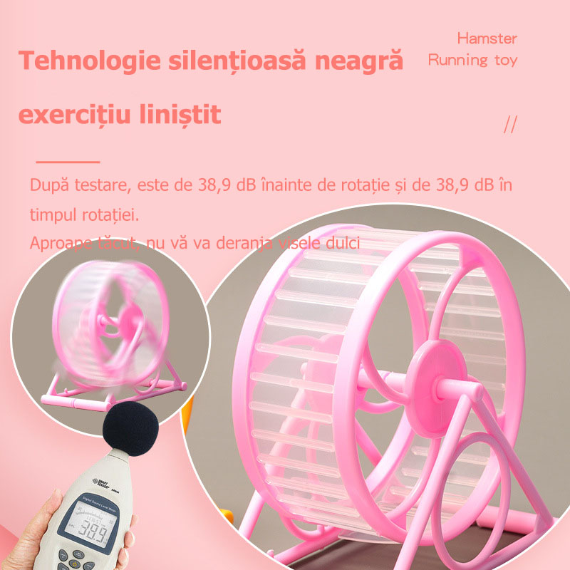 Roata de alergare pentru exercitii pentru hamster, Plastic, Roz - eMAG.ro