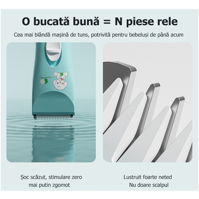 Masina de tuns pentru copii, USB, Verde - eMAG.ro