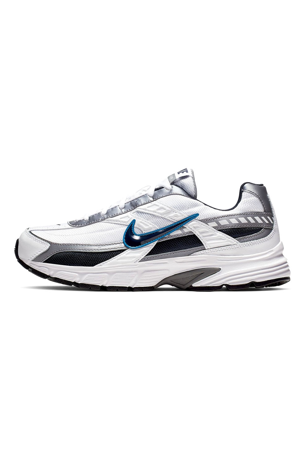 Nike, Pantofi sport cu insertii textile Initiator, Alb, Negru, Argintiu ...