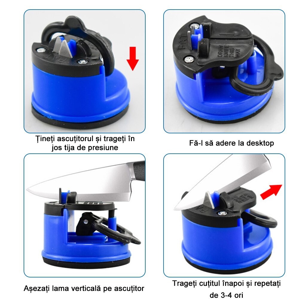 Ascutitor manual de cutite, albastru - eMAG.ro