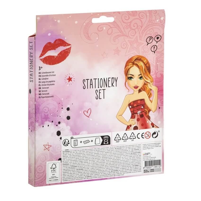 Set 7 instrumente Basic Bestie scoala rigla, creioane, lipici ...