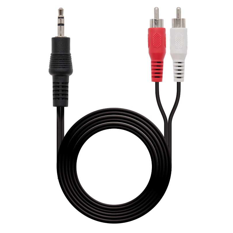 Cablu audio, Nanocable, 2 x RCA, Jack 3.5 mm, 1.5 m, Negru - eMAG.ro