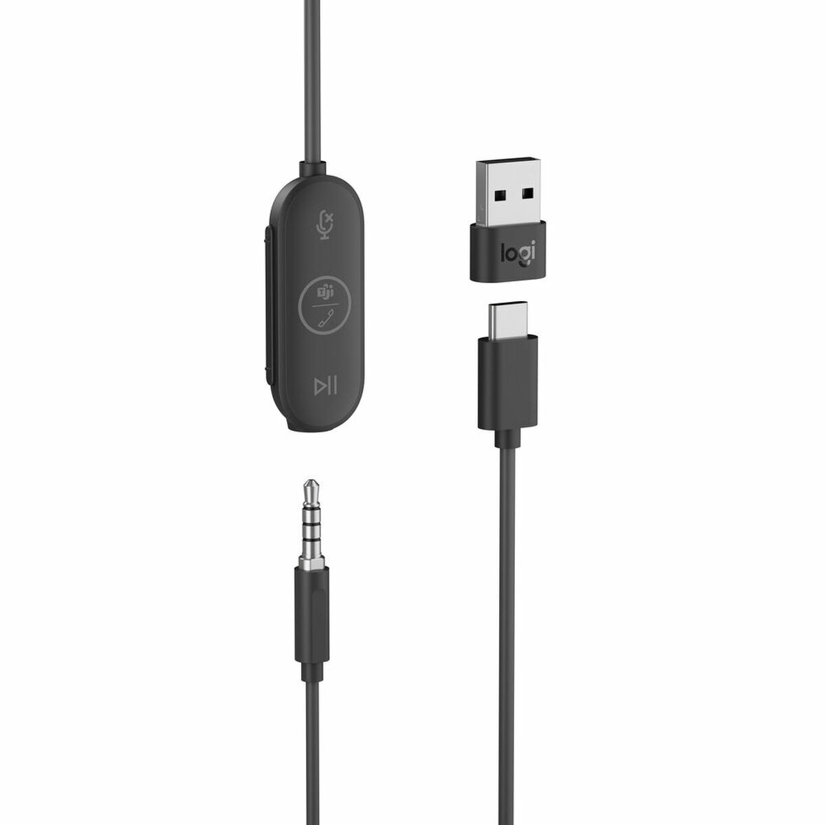 Casti, Logitech, USB-C/Jack 3.5, Negru - eMAG.ro