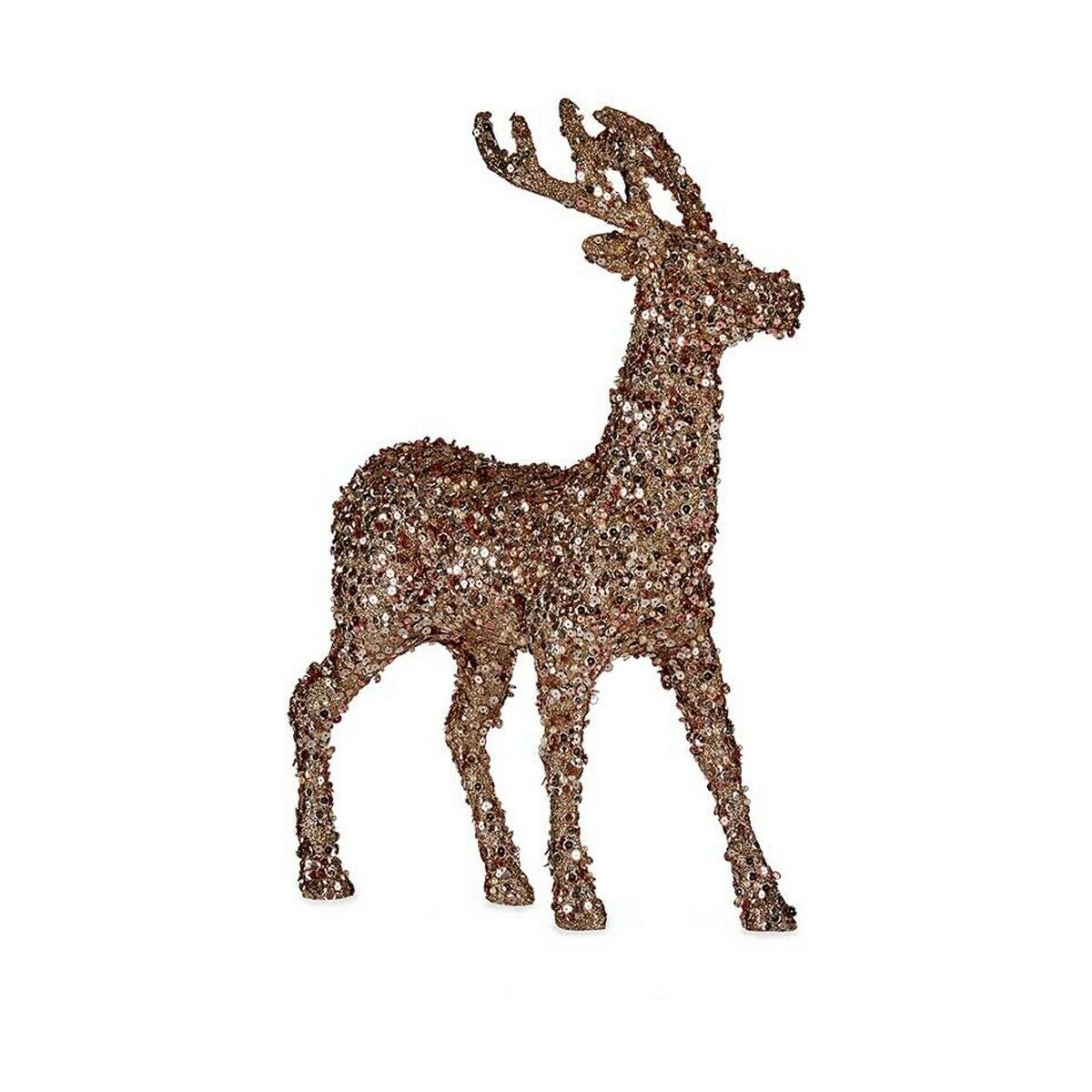 Ren decorativ de Craciun, Krist+,15 x 45 x 30 cm, Plastic, Aur ...