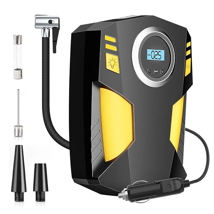 Compresor auto digital 3 in 1, idepet®, lumina LED, DC 12V, 120W, 35L ...