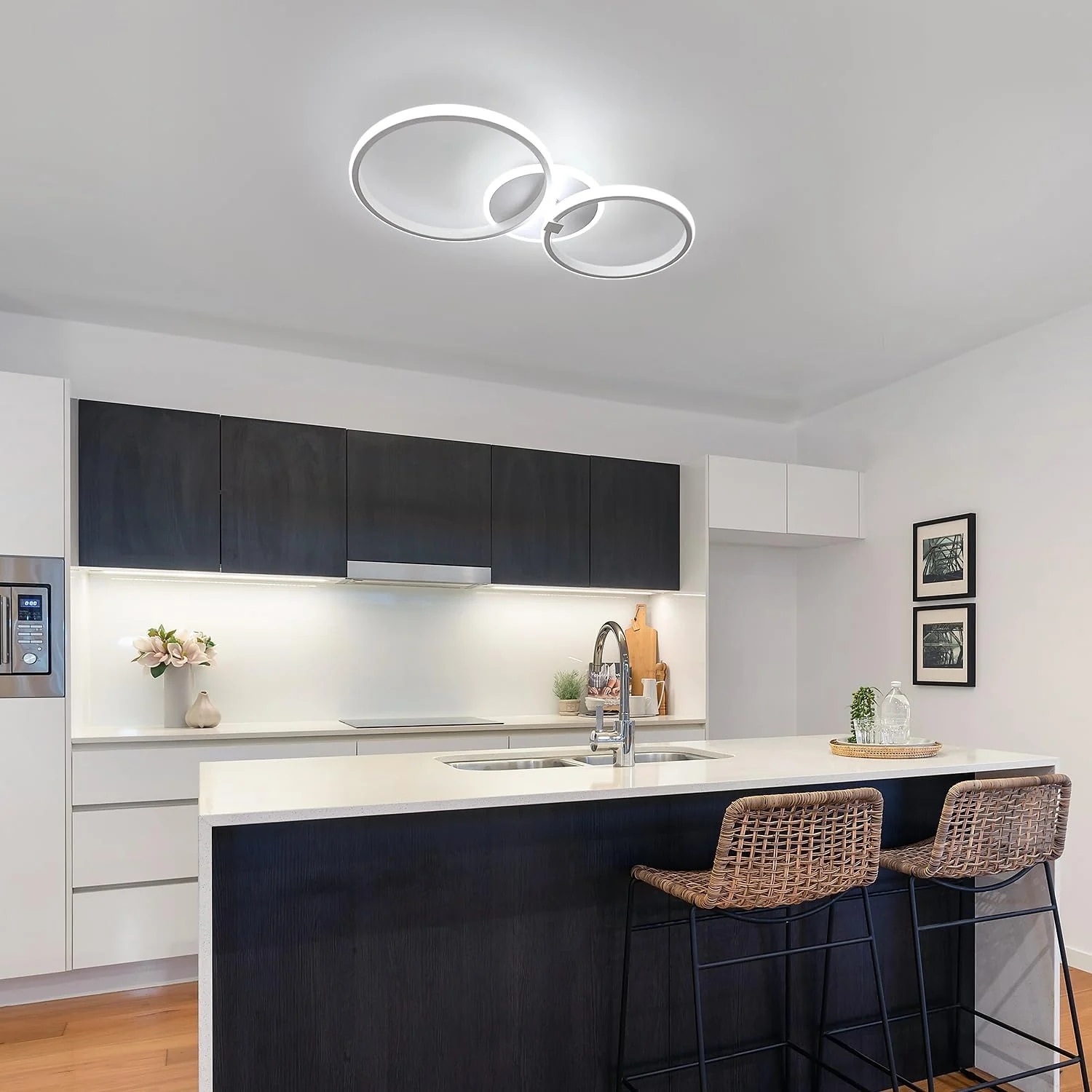 Plafoniera LED Rotunda Mare Si Mica, Acrilic, 40W, Lumina Alba, 220V ...