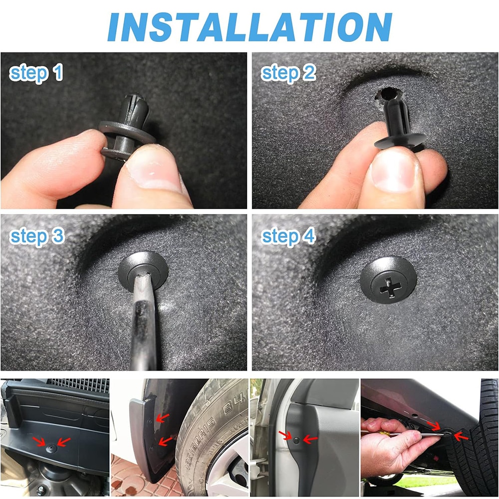 Set 190 cleme auto, Minetgnon, Plastic, Universal, Negru - eMAG.ro