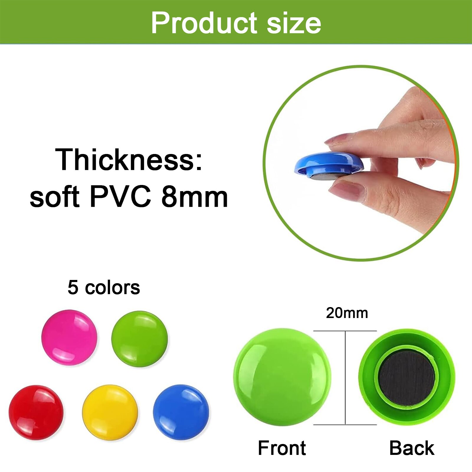 Magneti colorati pentru tabla magnetica, NUODWELL, 80 de piese, 20 mm ...