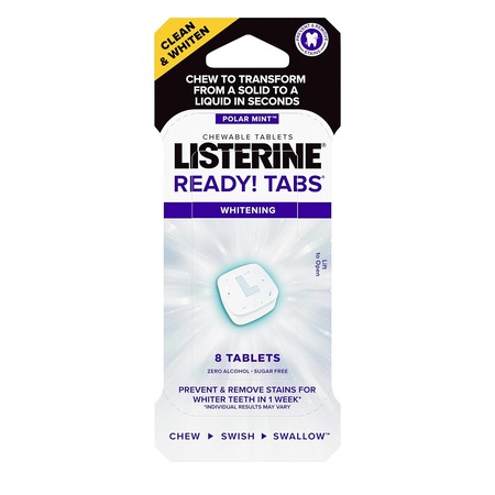 Set 8x Tablete Masticabile, Listerine, Ready Tabs, Whitening, pentru ...