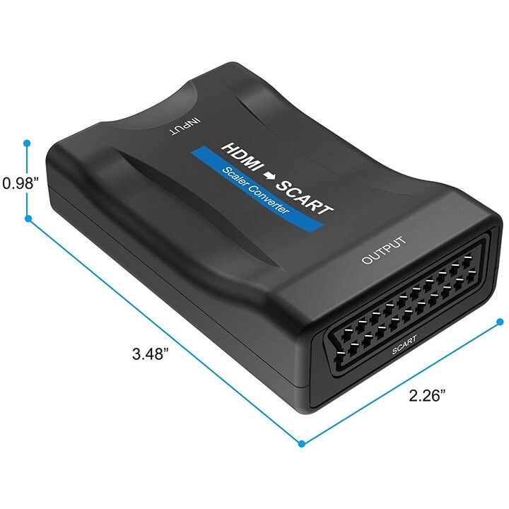 Adaptor HDMI la Scart, Active, Full HD, Convertor audio-video analog la ...