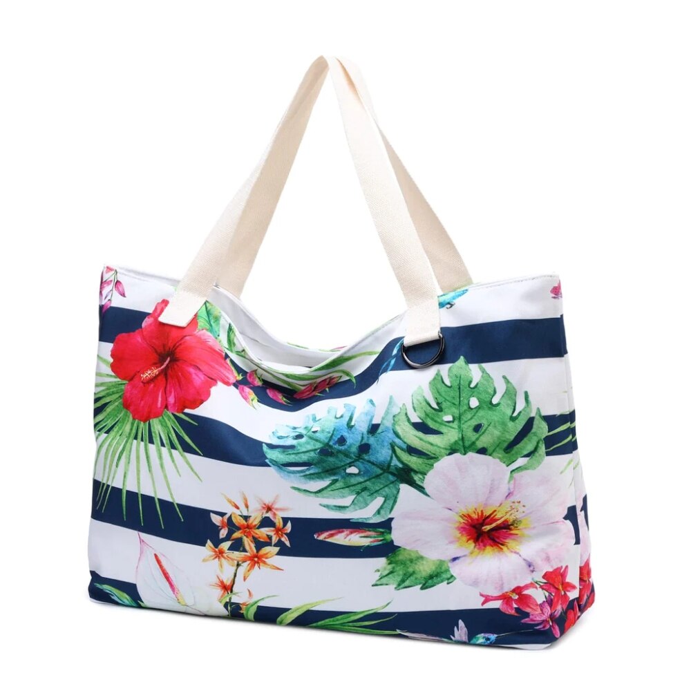 Geanta de plaja, Floare, multicolor, 65cm x 20 cm x 35 cm - eMAG.ro