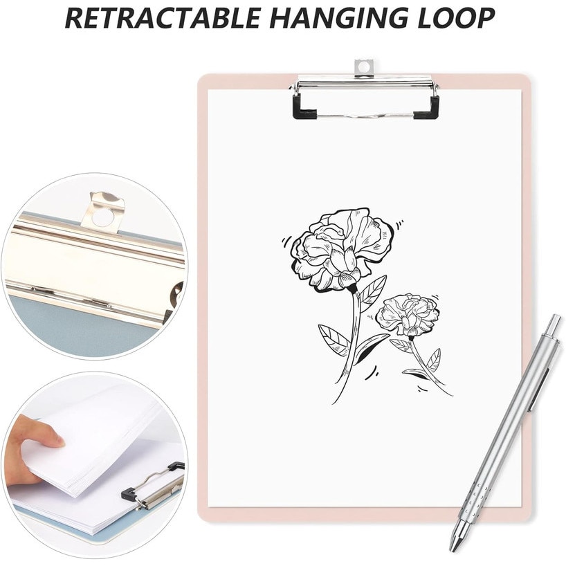 Set 2 clipboard, JENOUS®, A4, carton plastifiat si clip de prindere ...