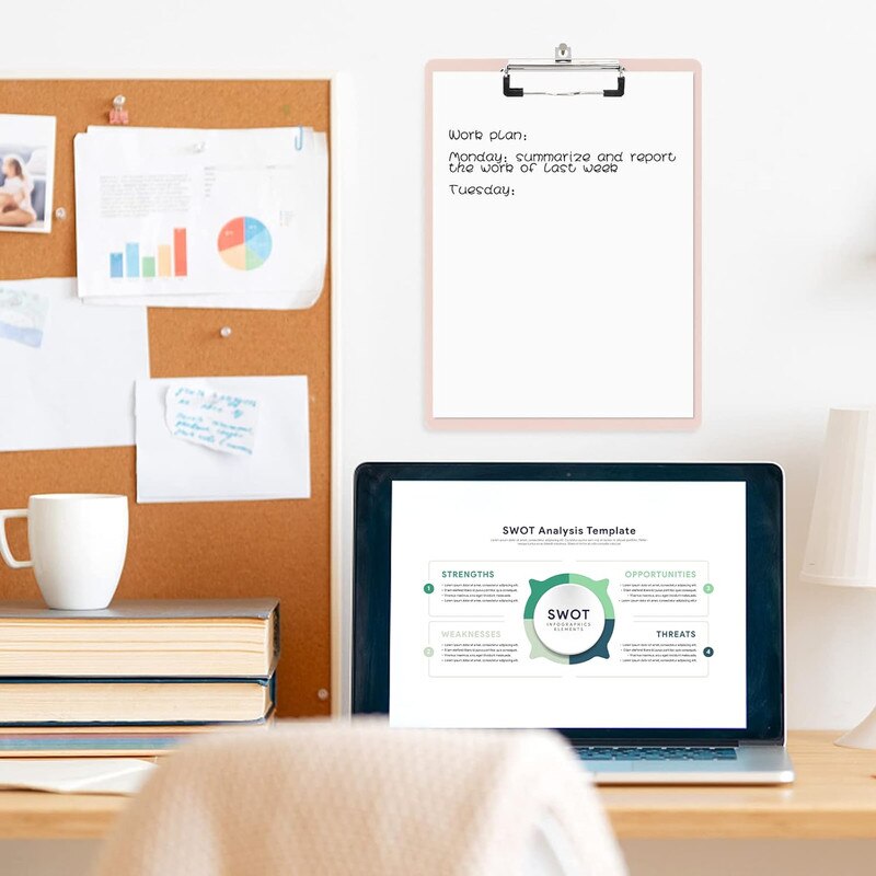 Set 2 clipboard, JENOUS®, A4, carton plastifiat si clip de prindere ...