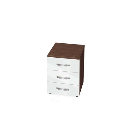 Íróasztali konténer Bogdan Furniture Ava 3, Wenge ajtókkal Fehér fényű ...