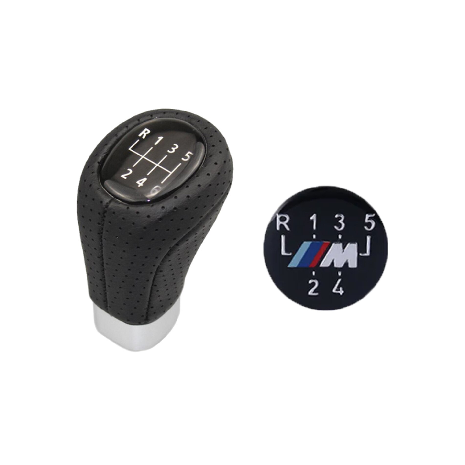 Кожена топка за скоростен лост, BMW M-POWER 1 3 E30 E36 E46 E90 E91 E92 E93 E81 E82 E87 E88 ...