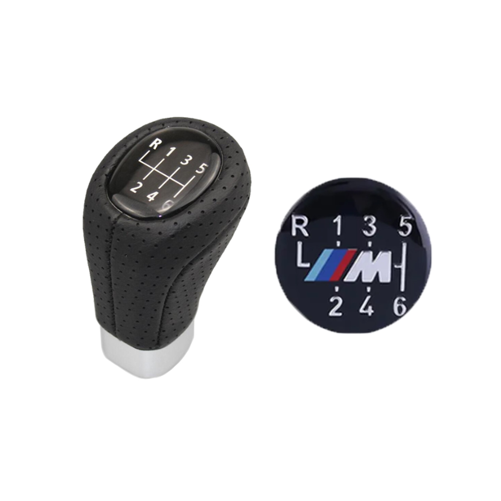 Кожена топка за скоростен лост за 6 скорости, BMW M-POWER 1 3 E30 E36 E46 E90 E91 E92 E93 E81 ...